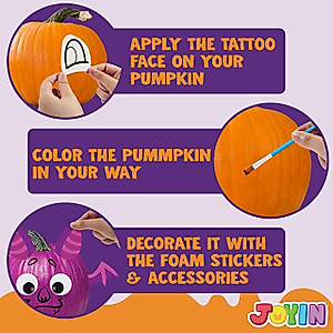 Klever Kits Halloween Arts and Craft Pumpkin Painting Kit, Party Favors for Kids, Halloween Pumpkin Decorating Kit for Party Supplies, Halloween Party Decor DIY Coloring Activities School Party Games
