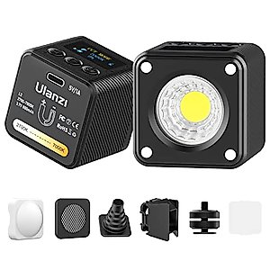 ULANZI L2 Bi-Color COB Video Light Mini Cube Lights, LED Camera Lights Portable Photography Video Lighting, 2700-7000K Bi-Color Dimmable, CRI95+, 800mAh Rechargeable & Magnetic Designs