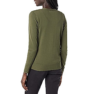Amazon Essentials Women's Lightweight V-Neck Cardigan Sweater (Available in Plus Size), Olive, Medium