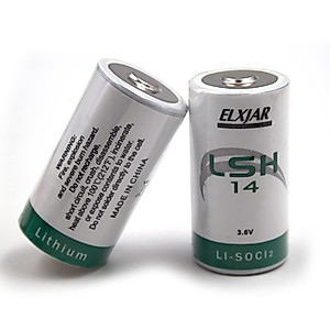 Lunggwey (2-Pack) 3.6V 6.5Ah LSH14 C Size Lithium Thionyl Chloride Battery ER26500M