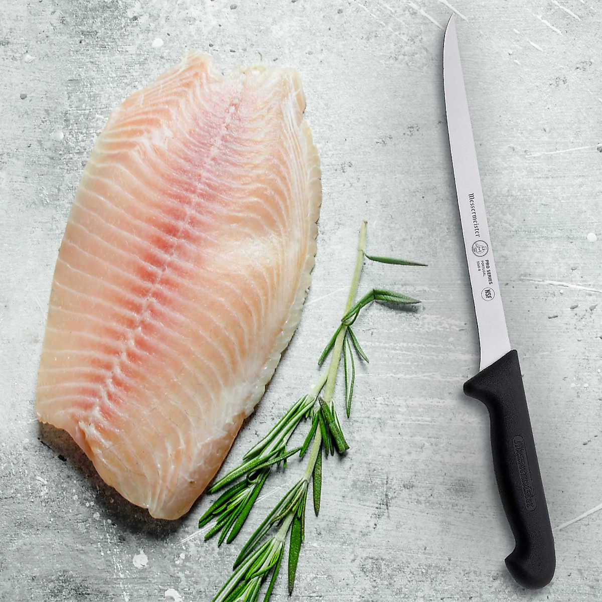 Messermeister Pro Series 8” Flexible Fillet Knife - German X50 Stainless Steel & NSF-Approved PolyFibre Handle - 15-Degree Edge, Rust Resistant & Easy to Maintain - Made in Portugal