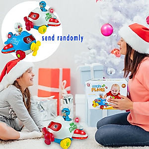 Baby Toys for 1 Years Olds, Bump & Go Baby Toys 12-18 Months Plane Musical Toys with Music Light-Up Airplane Toddlers Toys for 6+ Months Baby Crawling Toys Christmas Birthday Gifts