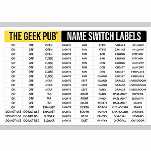 600pcs Light Switch Labels Stickers | Transparent | Light, Fan, Bathroom, Kitchen, Garage, Heater, AC for Home or Office | Labels for Light Switches and Outlets | Home Automation