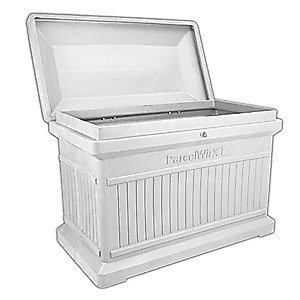 RTS Companies Inc 550200500A7681 ParcelWirx Storage Cabinet, with Hinged Lid, Slate Grey