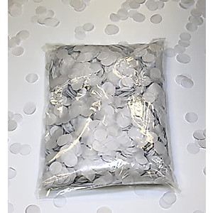 Ultimate Confetti 30,000 Pieces of 1" White Biodegradable Tissue Circle Confetti (1lb) Perfect for Weddings-Decorations-Balloons-NYE-Parties
