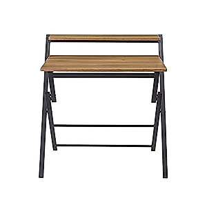 Ball & Cast Folding Computer Desk Foldable Laptop Table 2 Tiers, 32" W, Natural