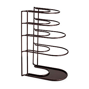 Cuisinel Heavy Duty Pan Organizer - Extra Large 5 Tier Rack - Holds Cast Iron Skillets, Dutch Oven, Griddles - Durable Construction - Space Saving Kitchen Storage - No Assembly Required - Bronze 15"