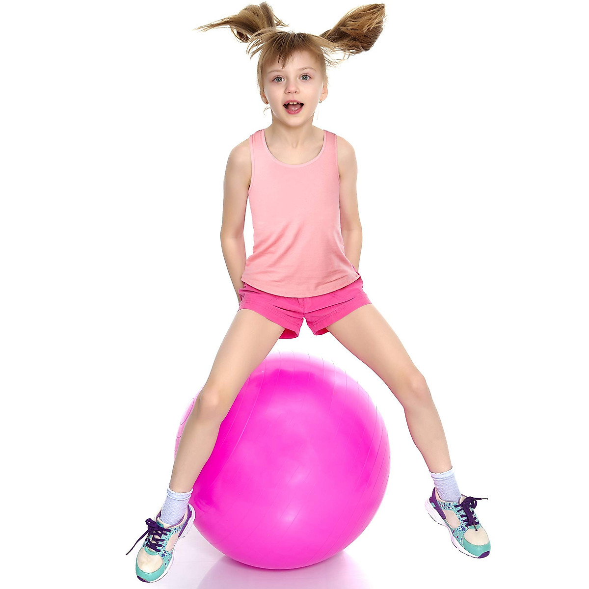 3 Pieces Girls Dance Tank Top Racerback Crop Tank Top Sleeveless Dance Top for Ballet Gymnastics Dancewear (Black, White, Pink, 7-8 Years)