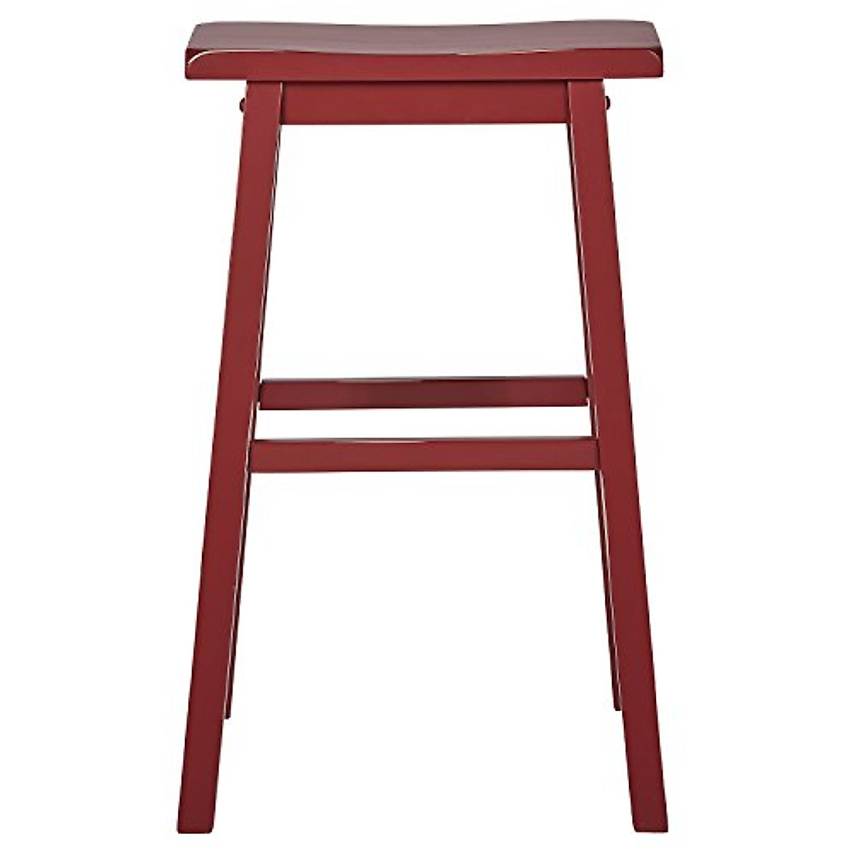 Amazon Brand – Stone & Beam Cottage Wood Bar Stool, 29"H, Red