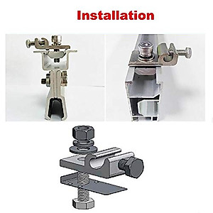 KINPAR Solar Panel Photovoltaic Bolt-On Coupling Earthing Ground Lug Cable Clamp Ground Clamp with Lay in Lug for Bare Wire and Pipe