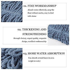 2Pcs Mop Heads Replacements, Heavy Duty Mop Head Commercial Replacement,Blue Wet Industrial String Mop Heads for 3 Typs Commercial Mop Handle