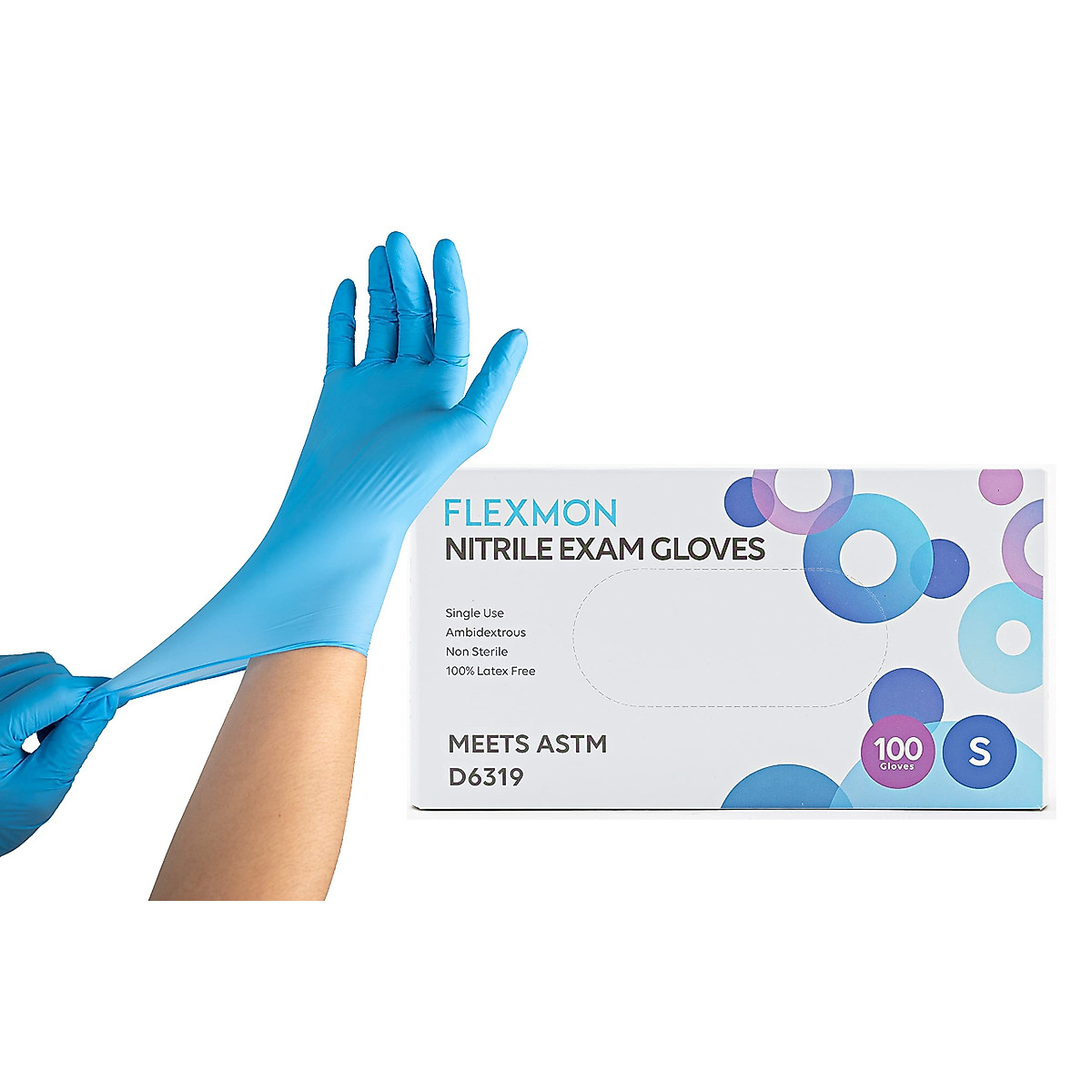 FLEXMON Nitrile Exam Gloves,1000 Count, Single Use, 4.2 Mil Heavy, Sterile, Protective, Disposable, Latex Free (100, Extra Large)