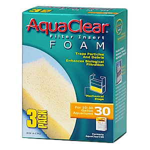Aquaclear A1392 30-Gallon Foam Inserts,Black, 3-Pack