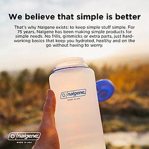 Nalgene Sustain Tritan BPA-Free Water Bottle Made with Material Derived From 50% Plastic Waste (using ISCC certified mass balance), 32 OZ, Wide Mouth, Gray w/ Black Lid