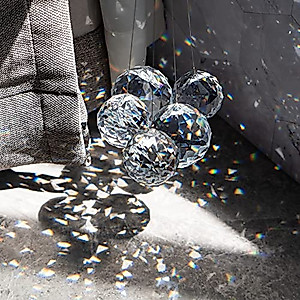 Crystalsuncatcher 24pcs Clear Crystal Ball Prism Suncatcher Rainbow Pendants Maker, Hanging Crystals Prisms for Windows,20mm