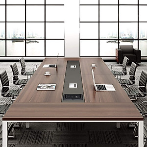 UL Listed Power Strip, Kungfuking Pop Up Power Cover Box Desktop Socket with Dual USB Charging Ports, Stainless Steel Receptacle Outlet for Conference Room Countertop (Black)