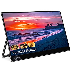 InnoView Portable Monitor for Laptop, 15.6 Inch FHD 1080P IPS Eye Care Screen with Stand 180° Adjustable, Dual Speaker Travel Monitor for Laptop PC MAC Phone PS5/4 Xbox Switch