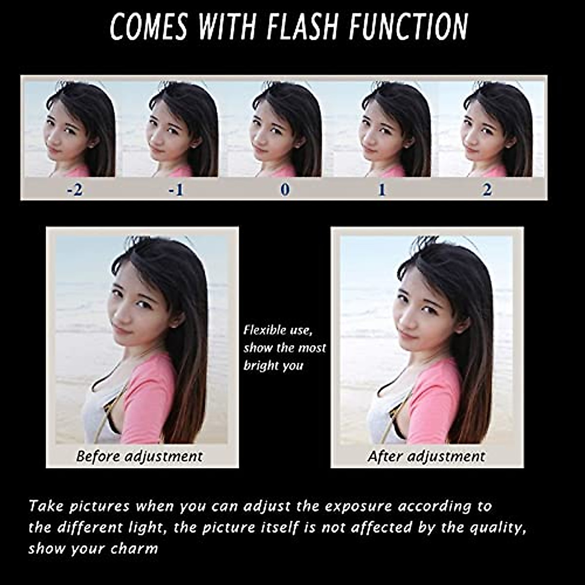 OPLLER Digital Camera,Portable Cameras 16 Million HD Pixel Compact Home Digital Camera for Kids Seniors Black