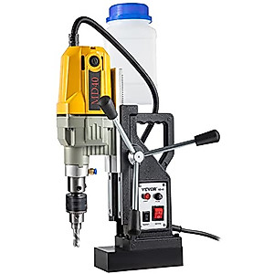 VEVOR Magnetic Drill, 1100W 1.57" Boring Diameter, 2697lbf/12000N Portable Electric Mag Drill Press with 7 Bits, 580 RPM Max Speed Drilling Machine for any Surface and Home Improvement