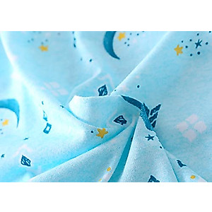 PNAEONG Women’s Pajama Set - Cotton-Blend Short-Sleeve Loose Top with Matching Capri Bottoms SY215-Blue Moon-XL