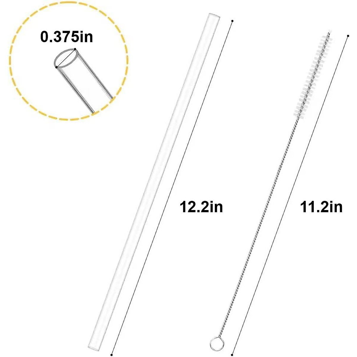 Replacement Straw for Stanley 40 oz 30 oz Cup Tumbler, 10 Pack Reusable Straws with Cleaning Brush for Stanley Adventure Travel Tumbler, Plastic Clear Straw for Stanley Accessories