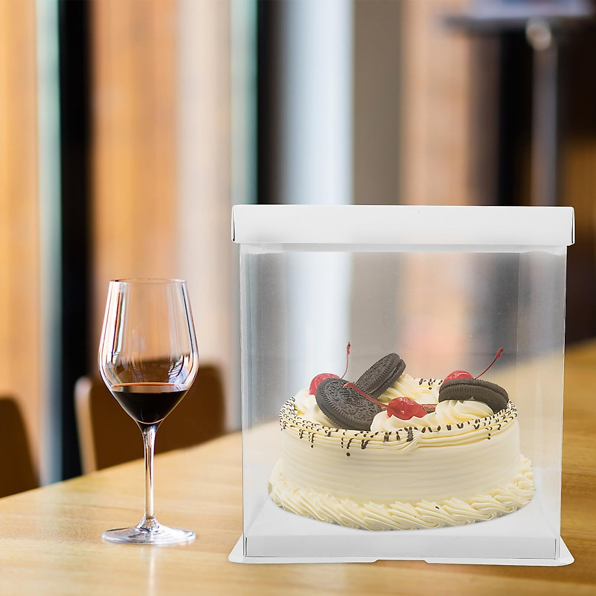 Kichvoe 5pcs Clear Cake Box 6 inch Transparent Bakery Boxes Plastic Cake Carrier with Lid Food Box Cupcake Cake Container Cake Packing Case for Wedding Birthday Christmas