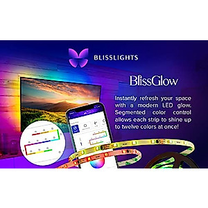 BlissLights Sky Lite 2.0 Star Projector and BlissGlow Strip Light Bundle (16.4ft) - Smart App Control