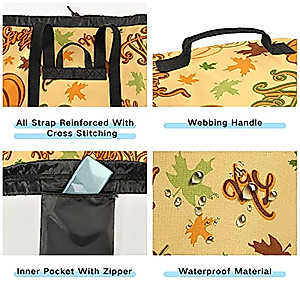 Happy Thanksgiving Day Laundry Bag Heavy Duty Laundry Backpack with Shoulder Straps Handles Travel Laundry bag Drawstring Closure Dirty Clothes Organizer For College Dorm, Apartment, Camp Travel