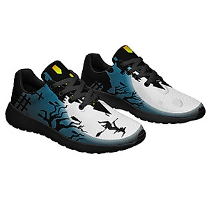 Halloween Shoes for Men Women Running Sneakers Breathable Casual Sport Tennis Shoes Black Size 5