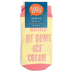 Lavley If You Can Read This, Bring Me Funny Socks - Novelty Gifts for Men, Women and Teens (US, Alpha, One Size, Regular, Regular, Ice Cream)