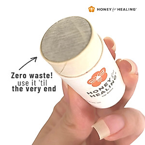 Honey for Healing Lip Balm Moisturizer with Manuka Honey 15+ UMF, Coconut Oil, and Castor Oil For Chapped, Cracked, Dry Lips | Protects, Smoothes, and Nourishes your Lips | 0.25 oz / 7 gr. (Natural)