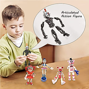 MATECam New Inspired 5PCS/Set FNAF Sister Location Figures FigFuntime Freddy, Circus Baby, Enard, Belora, Funtime Foxy Horror Doll Lightening Action Figures Toys