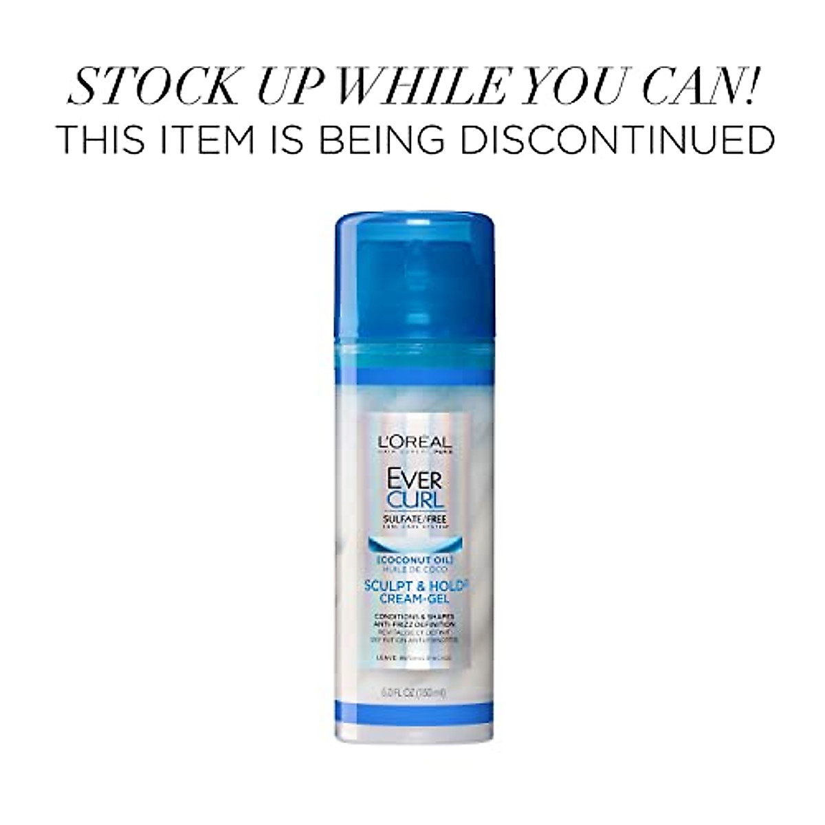 L’Oréal Paris EverCurl Sulfate Free Sculpt and Hold Cream-Gel, 5 Ounce