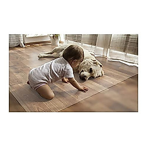 Clear PVC Desk Chair Mat Area Rug Runner Rug for Hard Wood/Tile Floor, Extra Long Plastic Hallway Carpet Protector, Door Mats, Can Be Cut, Indoor Outdoo,1.5mm Thick,75/95/115/135/155cm Wide for Office