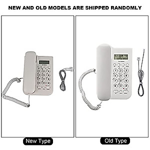 Corded Phone with Caller ID Display, Home Hotel Wired Desktop Phone Office Landline Telephone, Retro Classical Telephone Landline, Big Button, FSK/DTMF Dual System(White)
