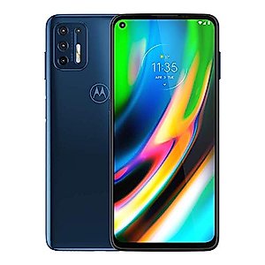 Moto G9+ Plus XT2087, 4G LTE, International Version (No US Warranty), 128GB, 4GB, Dark Blue - GSM Unlocked (AT&T, T-Mobile, Metro, Straight Talk) - 64GB SD Bundle
