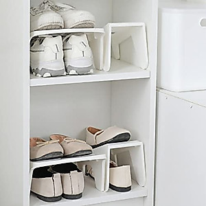 LUVADU ZCX Shoe Slots Organizer 2pcs Storage Shoe Space Saving, Non-Slip Double Deck Shoe Rack Holder for Shoes Storage Shoe Racks