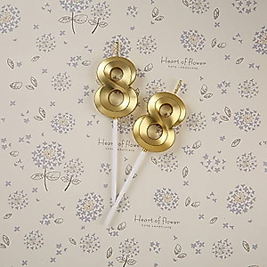 Gold 88th Birthday Candles,Gold Number 88 Cake Topper for Birthday Decorations Party Decoration