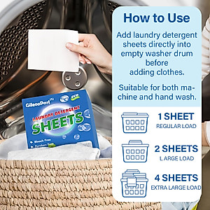 200-loads Eco Laundry Detergent Sheets - Fresh Scent - for Home/Travel/Apartment/Dorm - Gileooparl Plastic Free Liquidless Laundry Detergent Strips - 200 Count
