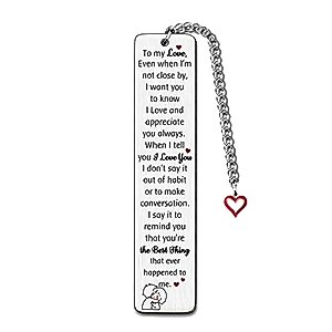 to My Love Bookmarks for Women Men Birthday Gifts Wife Husband Bookmark Romantic Valentines Day Present Wedding Anniversary Personalized Book Lover Boyfriend Girlfriend Engagement Christmas Keepsakes