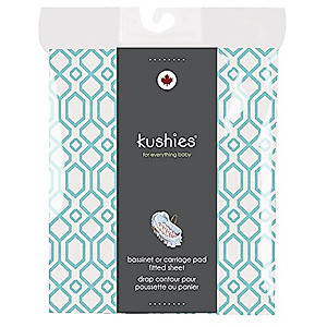 Kushies Bassinet Fitted Sheet Flannel, Octagon Turquoise
