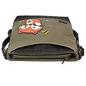 Chala Handbags Sweet Messenger Mid Size Tote Bag Fox Olive