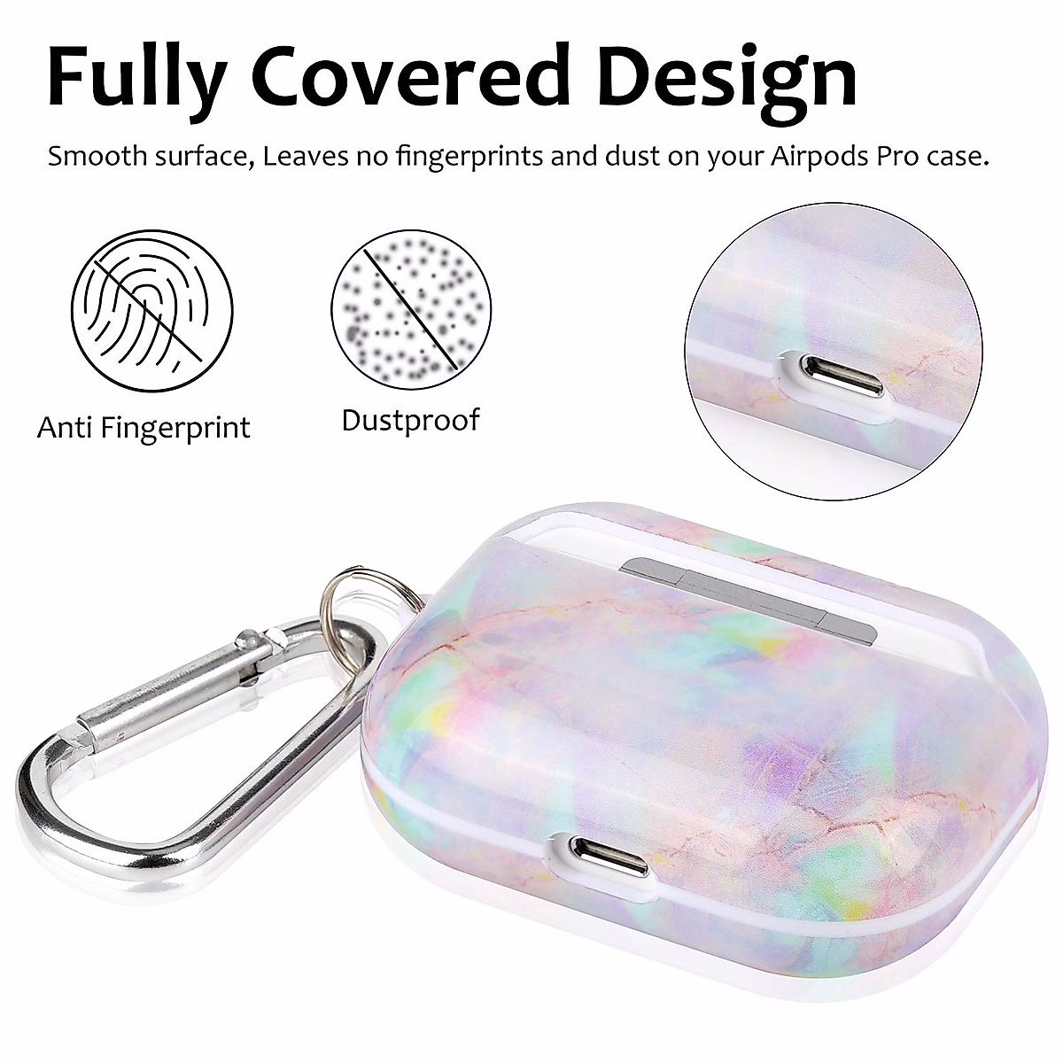 KOREDA AirPods Pro 2nd/1st Generation Case - Protective Hard Cover for Girls Women Men with Keychain for Airpods Pro 2nd/1st Gen
