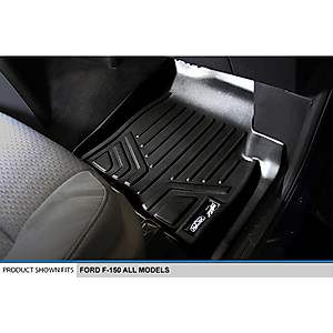 MAXLINER Custom Fit Floor Mats 2 Row Liner Set Black Compatible with 2009-2010 Ford F-150 SuperCrew Cab