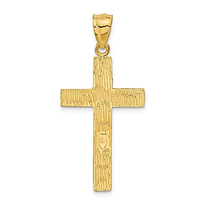 14K Diamond-cut Cross Pendant 40.4mm 19.5mm style C4098