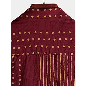 VATPAVE Mens Casual Short Sleeve Button Down Shirts Regular Fit Hawaiian Summer Shirts X-Large WineRed