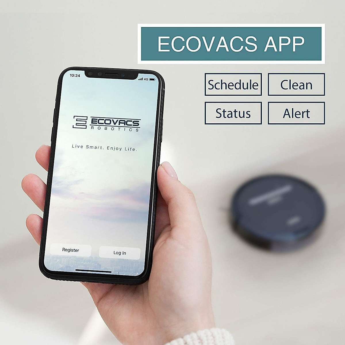 ECOVACS OZMO 601 Self-Charging Robot Mop & Vacuum w/Smart Phone App Controls, Auto-Clean Mode, 2 Specialized Cleaning Modes, Digital Mop for Pet Hair, Dirt, Dried Liquids & Hard Floors