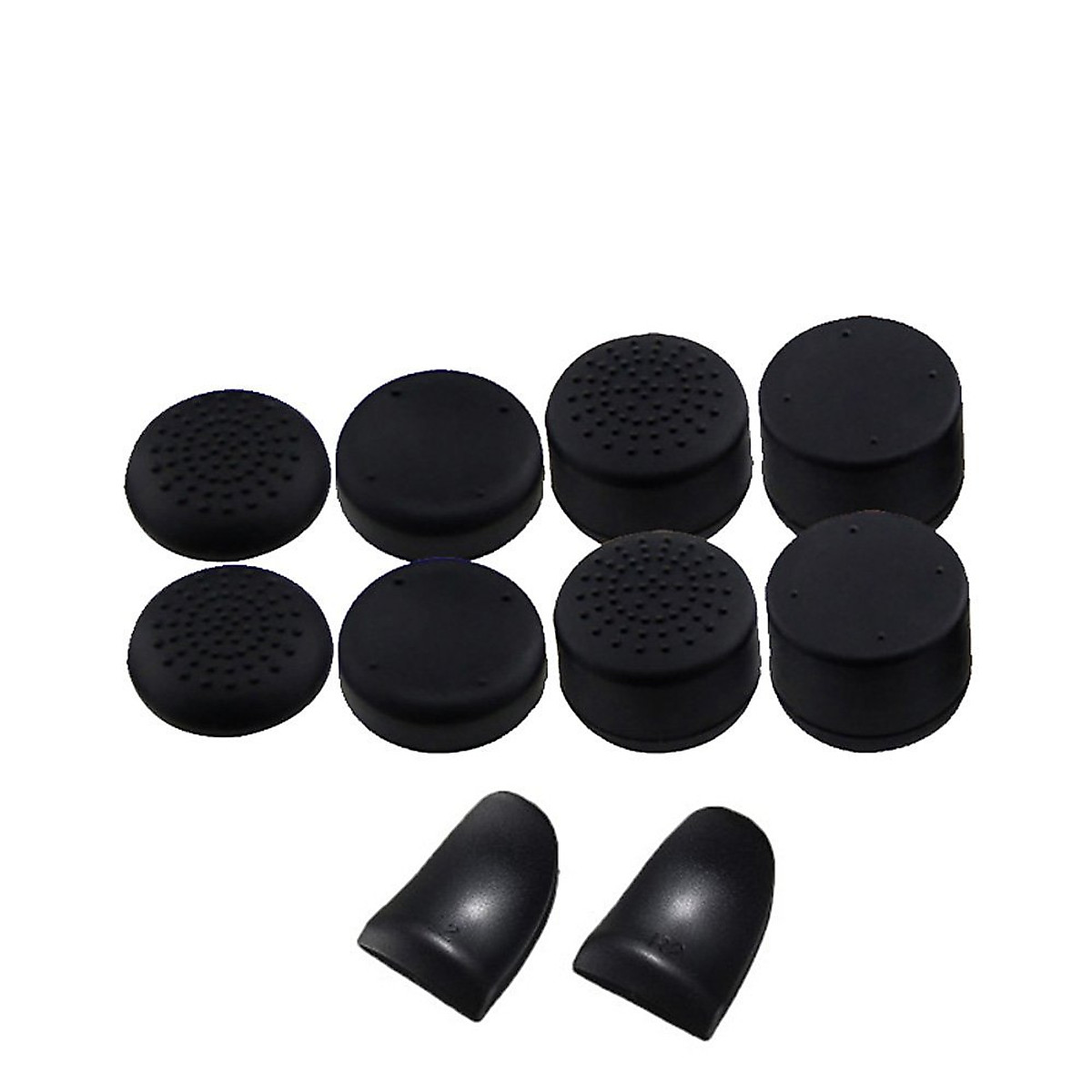 L2 R2 Trigger Extender + Silicone Analog Thumb Stick Cap Cover Grip Thumbsticks Joystick for Sony PS4 Dualshock 4 PS4 Pro Slim Controller (Black)