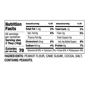 PBfit All-Natural Chocolate Peanut Butter Powder, Extra Chocolatey Powdered Peanut Spread from Real Roasted Pressed Peanuts and Cocoa, 6g of Protein 7% DV (15 ounces)