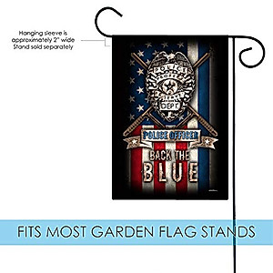 Toland Home Garden 1112390 Back The Blue Police Flag 12x18 Inch Double Sided Police Garden Flag for Outdoor House Patriotic Flag Yard Decoration